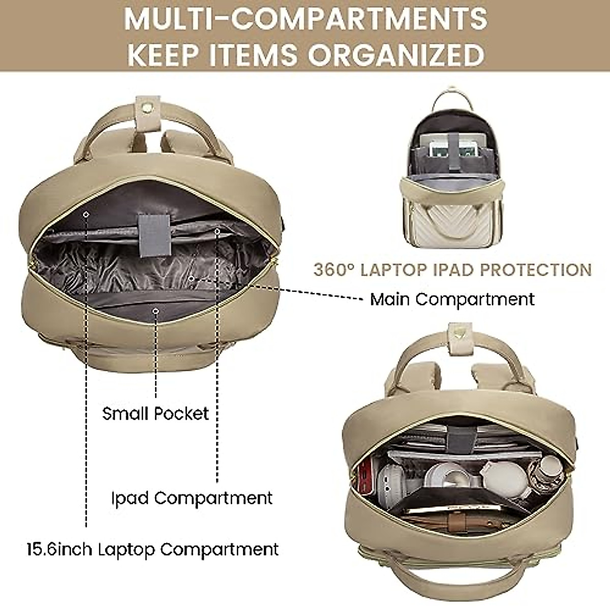 LOVEVOOK 15.6 Inch Laptop Backpack for Women,Fashion Work Travel Backpack,Waterproof Day Pack Purse for Teacher Nurse