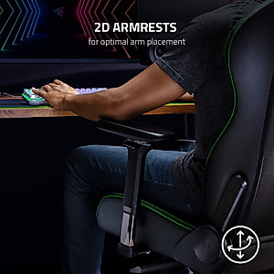 Razer Enki X Essential Gaming Chair: All-Day Gaming Comfort - Built-in Lumbar Arch - Optimized Cushion Density - Dual-Textured, Eco-Friendly Synthetic Leather - Adjustable 152-degree Recline