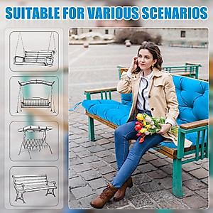 Porch Swing Cushions Waterproof Outdoor Swing Cushions 3 Seater Replacement with Backrest Thicken 5" Swing Bench Cushions Replacement for Outdoor Furniture Patio Lawn Garden (Lake Blue 60x40x5inch)