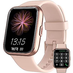 Alexa Smart Watch (Answer/Make Call), Alexa Built-in, RERE Fitness Tracker with 60 Sports Mode, Heart Rate, Blood Oxygen, Sleep Monitor, 1.69" Smartwatch for Android and iPhone, IP68 Waterproof, Pink