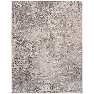 SAFAVIEH Invista Collection Area Rug - 9' x 12', Grey & Cream, Modern Abstract Design, Non-Shedding & Easy Care, Ideal for High Traffic Areas in Living Room, Bedroom (INV434F)