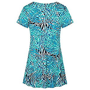 Tencole Womens Blouses and Tops Dressy Summer Tunic Tops Round Neck Cyan