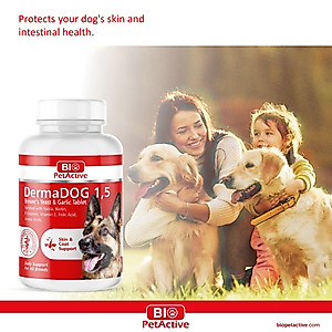 Dermadog 1.5, Inactive Brewer's Yeast Garlic Chewable Tablets, Vitamins B-E, Folic Acid and Amino Acids, 5.07 oz,100 Tablets, Pack of 1