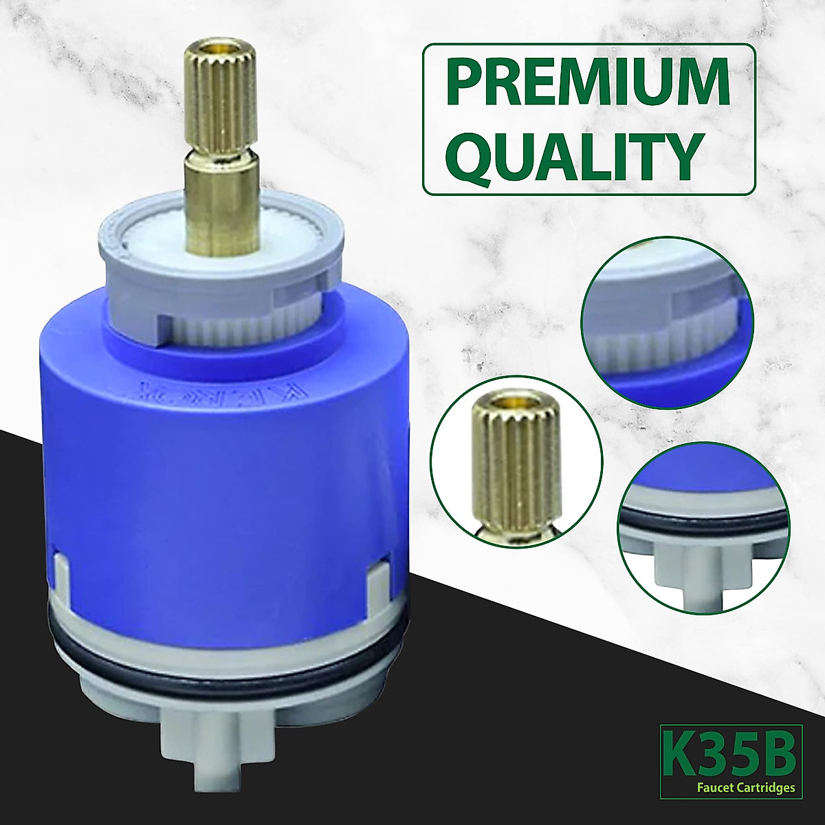 Kerox PBR 40 Faucet Cartridge, Replacement Cartridge Compatible with La Torre, Cascade & Nobili, Single Lever Shower Tub Repair, Tub Faucet Cartridges, Kitchen & Bathroom Faucet Cartridge Replacement