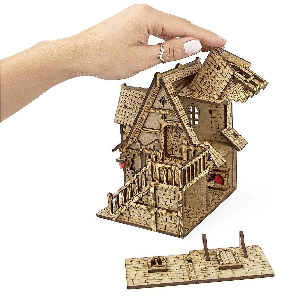 TowerRex Big House D&D Terrain Town Buildings - DND Accessories for Dungeons & Dragons, Pathfinder, Warhammer, Tabletop Battle map Grid, Wargaming Terrain, Scenery for 25mm 32mm 28mm Miniatures