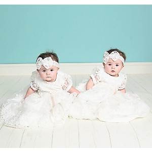 Christening Gown Baby Girl Lace Toddler Dedication Dress for Age 6 Months