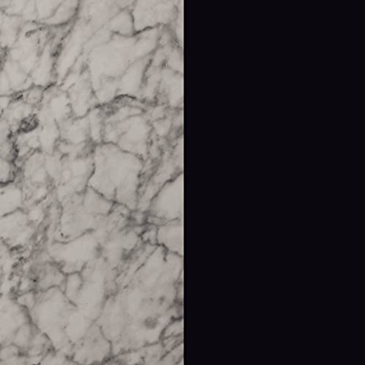 Nathan James Piper Faux White Marble Round Modern Living Accent Side or Coffee, Sofa Center for Dining Room/Tea with Metal Frame, Black