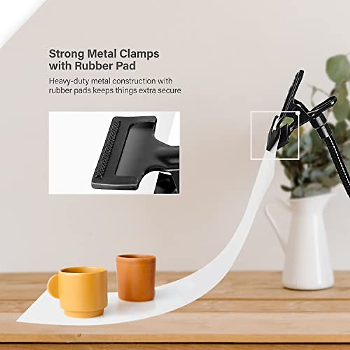 LimoStudio (2 Pack) Heavy Duty Photography Lighting Stand Flash Magic Clamps with Flex Arm, Gooseneck Mount for Table Top Mount, Multi Purpose Super Clamps, AGG3275