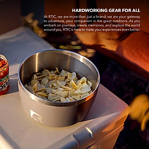 RTIC Anywhere Stainless Steel Bowl Set Of Two, Camping Bowls With Lids, Vacuum Insulated, Stackable Durable Outdoor Dinnerware, Non Slip, Dishwasher Safe, Dinner Outside, Campfires Travel, Graphite