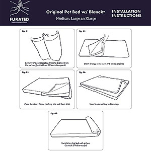 Furated Original Dog Beds for Medium Dogs, Orthopedic Dog Bed with Blanket Attached, Egg-Crate Foam Pet Bed with Removable Washable Cover and Waterproof Liner, Iron Gray, M