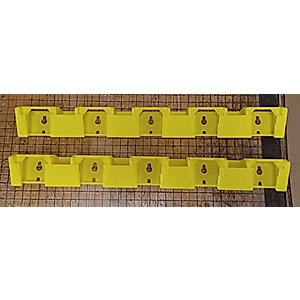 Made by Mitchell 2 Pack D20 5-Slot Battery Rack Compatible with DeWalt 12Vmax 20Vmax and 60V, Wall Mount Latching Storage Rack 20V for DCB205 DCB606 DCB120, USA, 10 Slots Total PN D20x5-WR-2PK