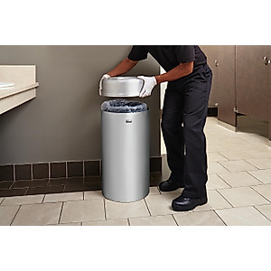 Rubbermaid Commercial Products Crowne Collection Open Top Trash Can, 30-Gallon, Aluminum, Indoor/Outdoor Waste Container for Mall/School/Office