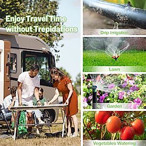 WiFi Sprinkler Timer, Digital Water Timer for Garden Hose Faucet, Programmable Automatic Watering Irrigation Timer with 2 Outlet, Smart Watering System for Lawns and Yard Compatible with Alexa