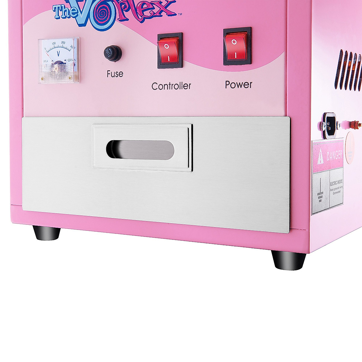 Cotton Candy Machine – 1000W Vortex Floss Maker with Stainless-Steel Pan - Uses Sugar or Hard Candy for Party Treat by Great Northern Popcorn (Pink)