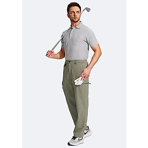 Men's Hiking Cargo Pants Water Resistant Quick Dry Lightweight Outdoor Tactical Pants for Men with Multi Pocket (Sage, M)