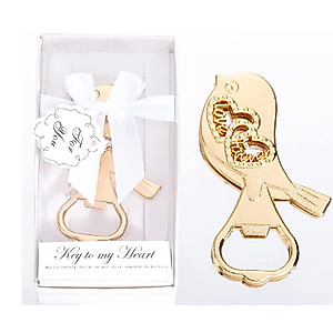 Winocbxt 50 Packs Love Forever Bottle Openers for Wedding Favors to Guests ,Bridal Shower Party Gifts , Souvenirs or Decorations with Gift Package (Lovebird)