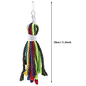 Parrot Colorful Preening Grooming Ropes Bird Chewing Toys Rope Toy Natural Cotton Cage Accessories for Amazons African Grey Cockatoos Conure Lovebird Lory