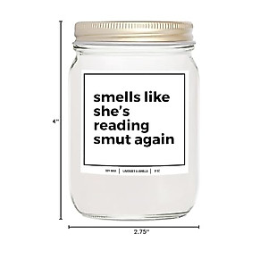 YouNique Designs Smut Candle 8oz - Smut Book Lovers Gifts - Smutty Book Lovers Gifts Ideas, Funny Smut Reader Gifts - Smut Gifts, Smutty Book Gifts - Smut Book Merch (Lavender & Vanilla)