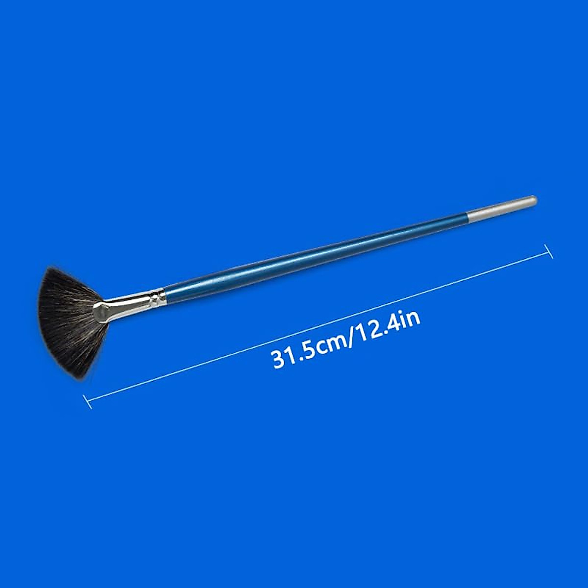 Fan Paint Brushes, Artist Fan Brush Acrylic Paint Brushes with Nylon Hair Long Wood Handle Large-Area Coloring Brush for Ceramic Painting, Gold line Drawing