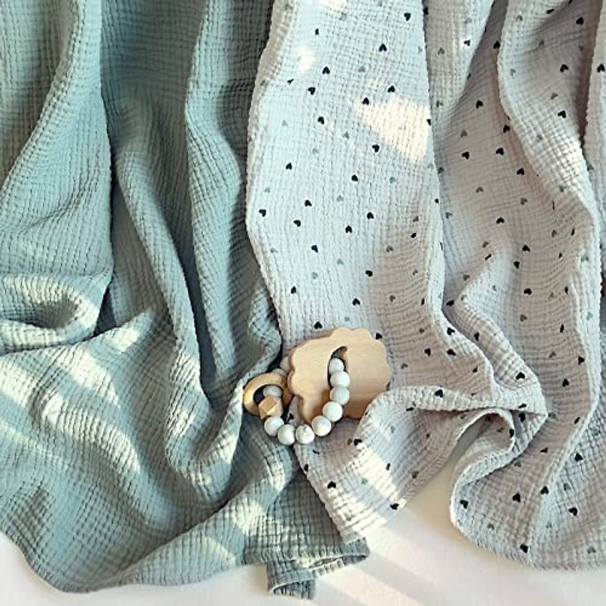 Lulu moon Muslin Swaddle Blanket Baby Receiving Blankets Neutral, 2 Pack, Sage
