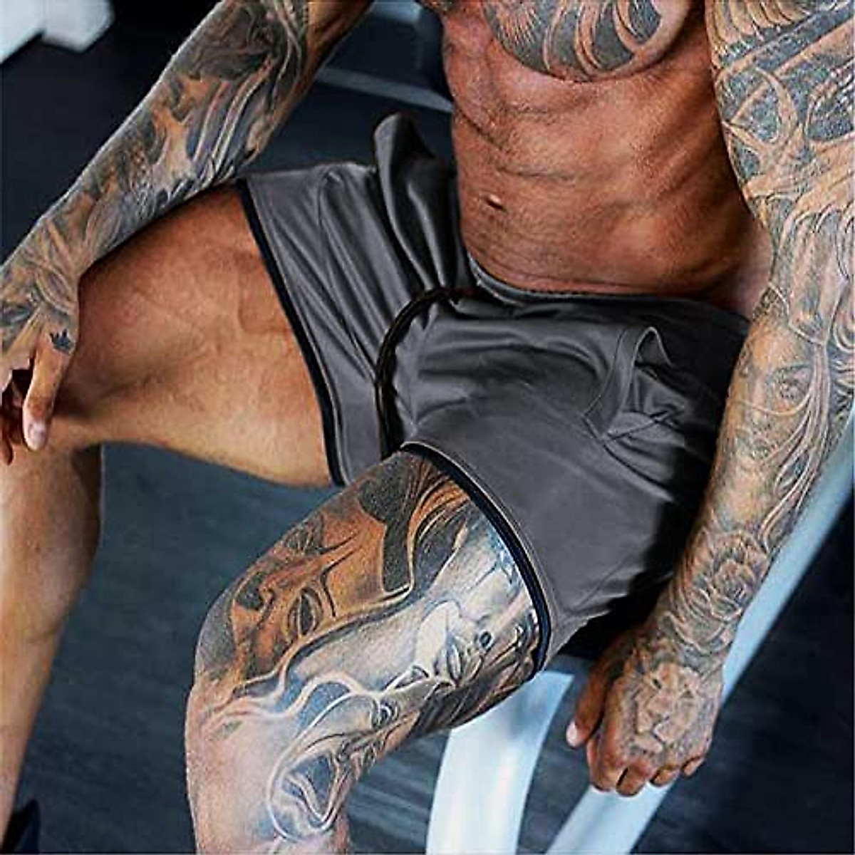 FLYFIREFLY Men's 4" Workout Running Shorts Quick Dry Lightweight Gym Yoga Shorts