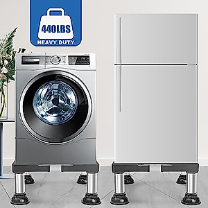 Nefish Mini Fridge Stand Height 7"-8.4" Adjustable Washer and Dryer Stand with 4 Strong Feet Heavy Duty Washing Machine Stand Base Laundry Pedestal Universal Platform for Home Appliance