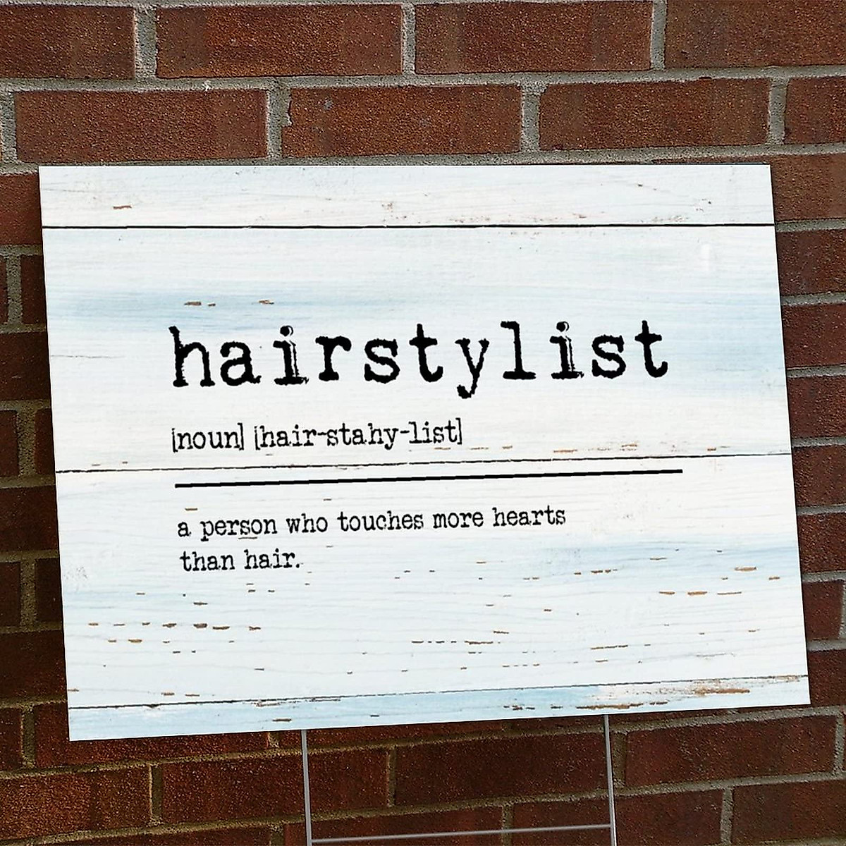 Signs Board Hairstylist Word Description Corrugated Sign House Warming Gift Inspirational Saying for Garage Sales Rent Open House Construction 12"x18"