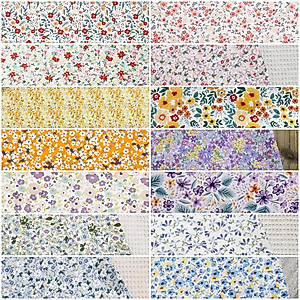 100% Cotton Quilting Fabric Squares 5''x5'' Floral Print Precut Fabric Bundles Charm Packs for Quilting 5 inch Clearance for Pathwork Quilt（Fresh Style）