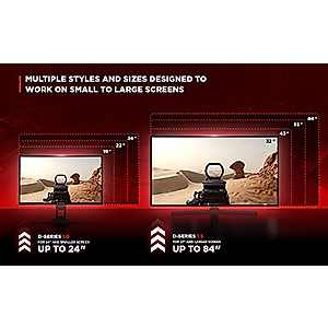 HipShotDot D-Series Tech Pack - Reusable Transparent Aim Sight Assist TV Decals - Gaming Television or Monitor Decal for FPS Video Games Compatible with PC, Xbox & PlayStation (1.0, Red)