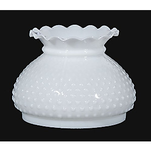 B&P Lamp 7 Inch White Cased Glass Hobnail Student Shade