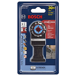 BOSCH OSL114CC 1-Piece 1-1/4 In. Starlock Oscillating Multi Tool Metal & More Curved-Tec Carbide Extreme Plunge Cut Blade for Metal (Nails and Staples), Wood with Nails, PVC