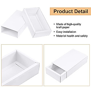 Zonon 30 Pieces Kraft Paper Drawer Box, Mini Crafts Cardboard Present Boxes for Business and Soap Jewelry Candy Weeding Party Favors Present Packaging Boxes (White)