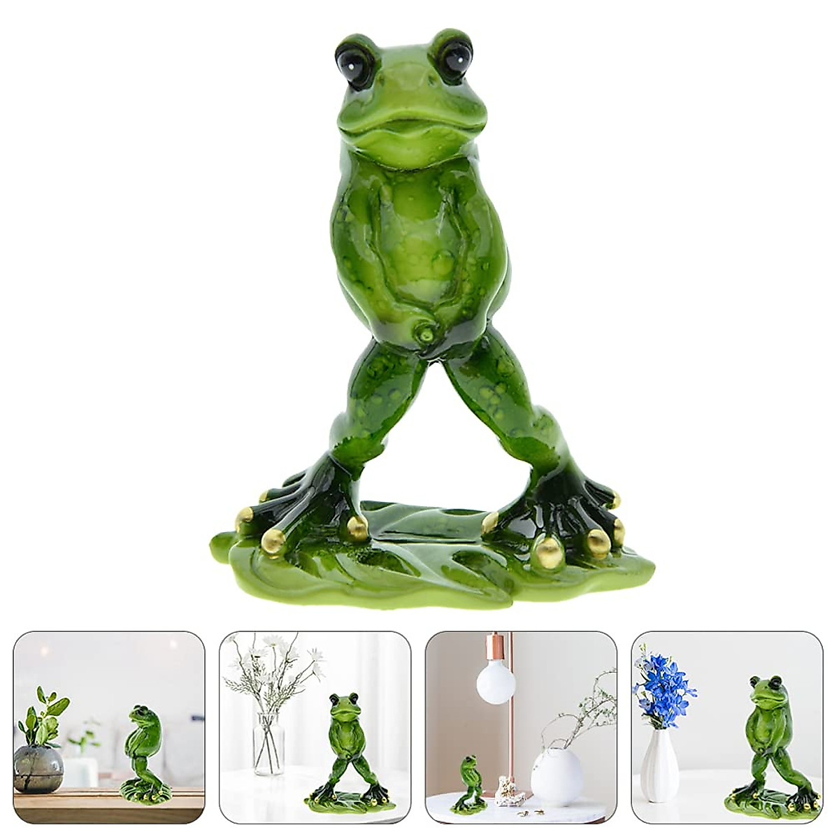 Peeing Frog Statue Resin Figurine Frog Figurine Decor Decorative 3D Creative Statues Animal Statue for Home Desk Garden Decor Ornament