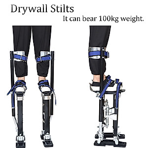 findmall 15-23 Inch Drywall Stilts Grade Adjustable Auminum Tool Stilt for Painting or Cleaning - Black