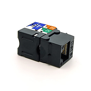 Beszin Cat.6 RJ45 110 Type Keystone Jack (10-Pack, Black)