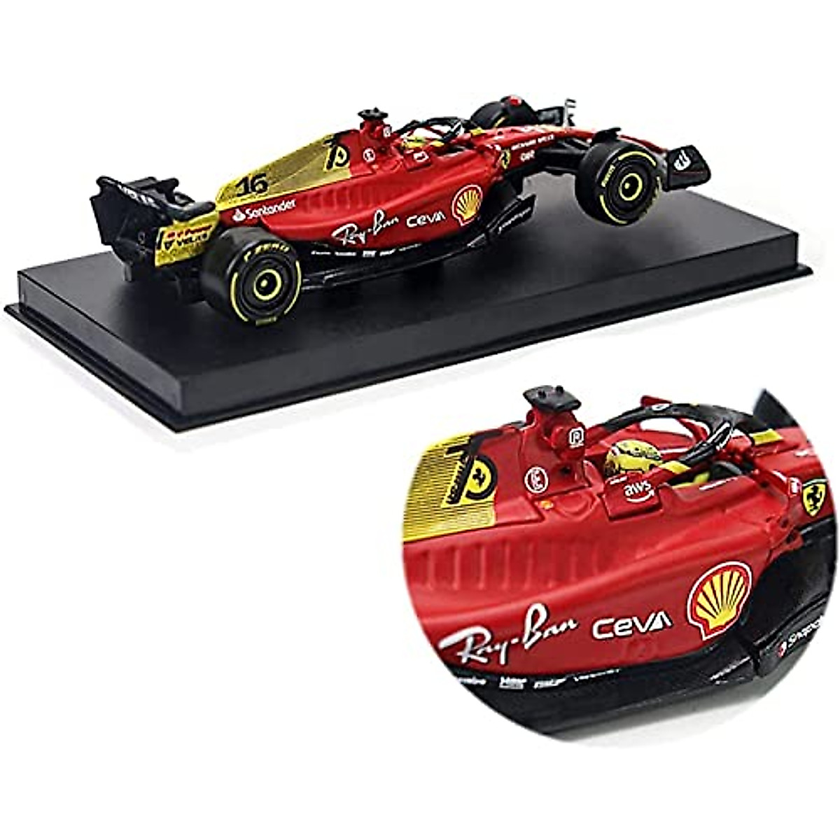 XTD Bburago 1:43 2022 F1 F1-75 75th Anniversary #16 Charles Leclerc F1-75#55 Carlos Sainz Alloy Luxury Vehicle Diecast Cars Model Toy Collection Gift (F1-75 75th #16 Hardcover)