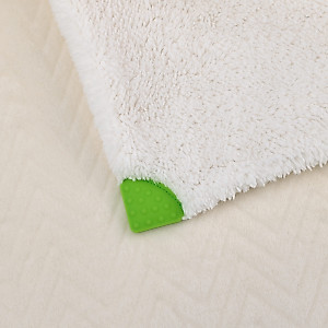 NoJo Sassy Baby Larry Llama White and Multi-Colored Super Soft Sherpa Baby Blanket with Teether Corners