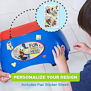 Disney's Mickey Mouse "Fun Starts Here" 3-in-1 Potty Training System for Toilet Training Kids, Multi-Stage Potty Training - Floor Potty, Detachable Potty Ring, Step Stool|Toilet Seat for Kids&Toddlers