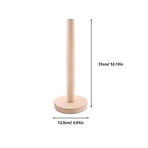 Paper Towel Holder Standing Paper Towel Holder Countertop Paper Towel Dispenser Wooden Kitchen Roll Holder Organizer Non Slip Napkin Roll Stand for Home Office Bathroom