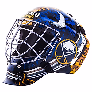 Franklin Sports Buffalo Sabres NHL Hockey Goalie Face Mask - Goalie Mask for Kids Street Hockey - Youth NHL Team Street Hockey Masks