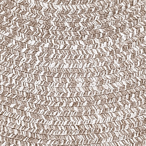 Superior Indoor/Outdoor Area Rug, Dual-Tone Reversible Braided Floor Decor for Patio, Front Porch, Entryway, Living Room, Office, Nursery, Artistic Home, 6' x 9', Latte-White