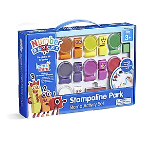 hand2mind Numberblocks Stampoline Park Stamp Activity Set, 20 Kids Stamps, 12 Washable Ink Pads, Number Toys, Preschool Math Toys, Counting Toys, Kids Arts and Crafts, Birthday Gifts for Kids