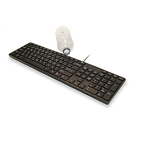 USB Keyboard with Russian English (Cyrillic) Letters/Characters- Full Size Slim Desktop Design