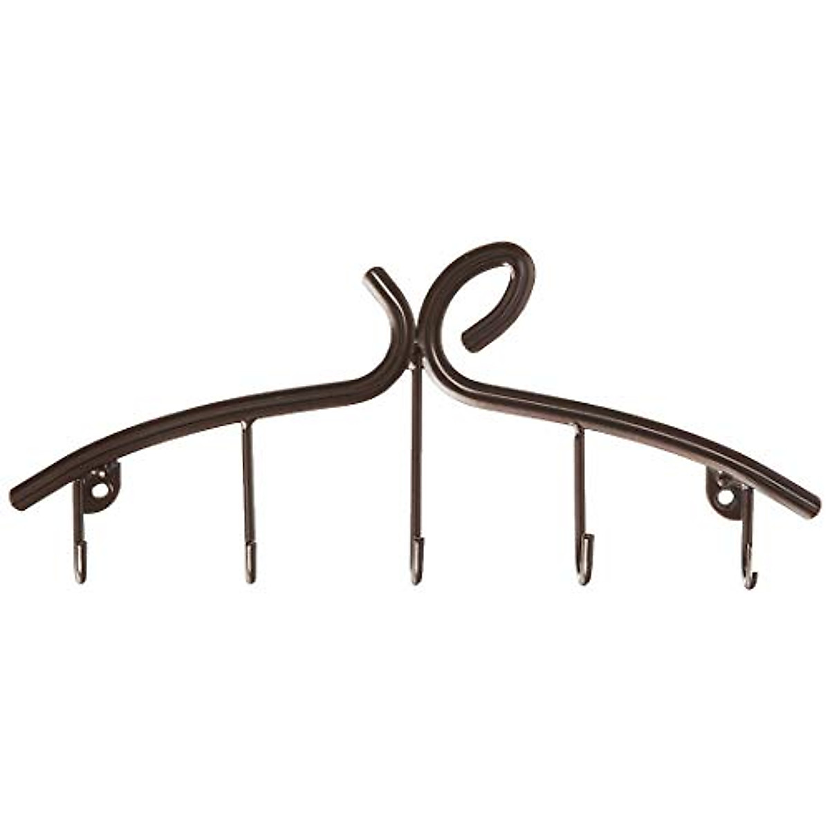 Spectrum Diversified Leaf Wall Mount 5 Hook Key Rack Hanging Entryway Organizer, Bronze
