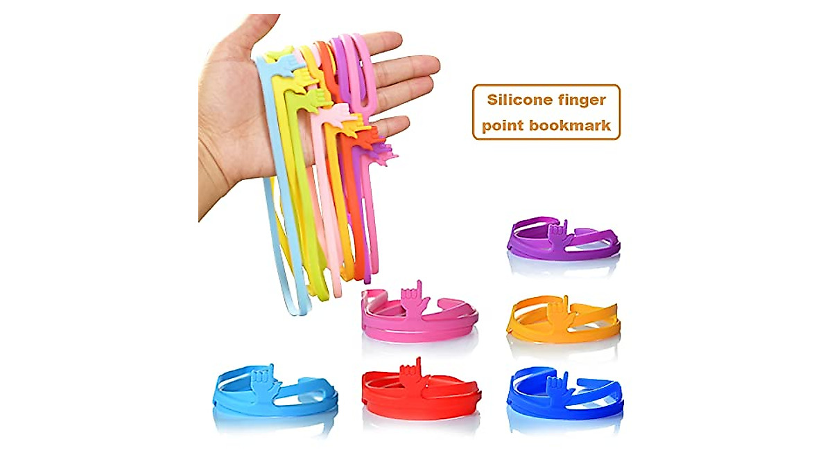 10-Piece Silicone Finger Bookmarks for Readers & Students