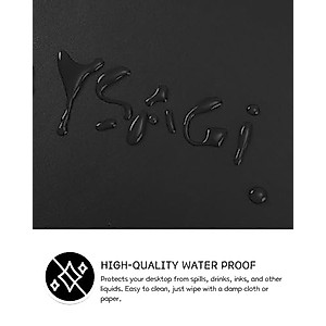 Non-Slip Leather Desk Mat, Desk Mouse Pad, Waterproof PVC Leather Desk Table Protector, Large Desk Blotter, Easy Clean Laptop Desk Writing Mat for Office/Work/Home/Decor(Black, 35.4" x 17")