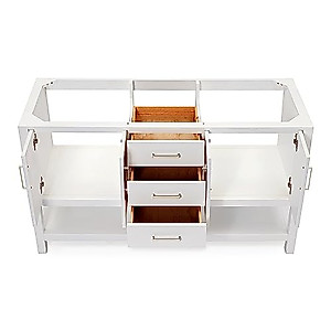 ARIEL Magnolia 60" Double Sink Base Cabinet in White