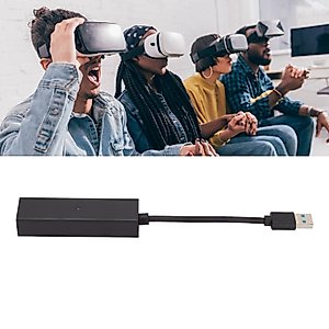 Septpenta VR Conversion Cable, Stable VR Cable Connection, ABS Housing Interface Oxidation Resistant, LED Indicator Design, Compact Design for PS Console to Play VR Games