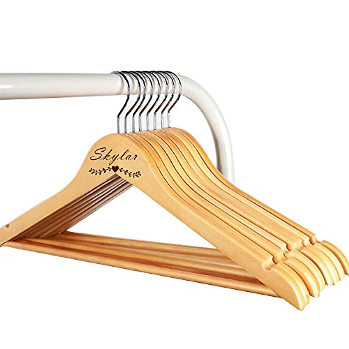 Custom Personalized Walnut Wood Hanger - Engraved for Bride Groom Bridesmaid Groomsmen Wedding Bridal Party Gift