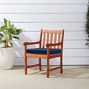 Blytieor Patio Chair Cushion Set of 2, Square Corner Outdoor Seat Cushions 18 x 16 for Patio Furniture, Water Resistant Outdoor Garden Cushion, Navy Blue